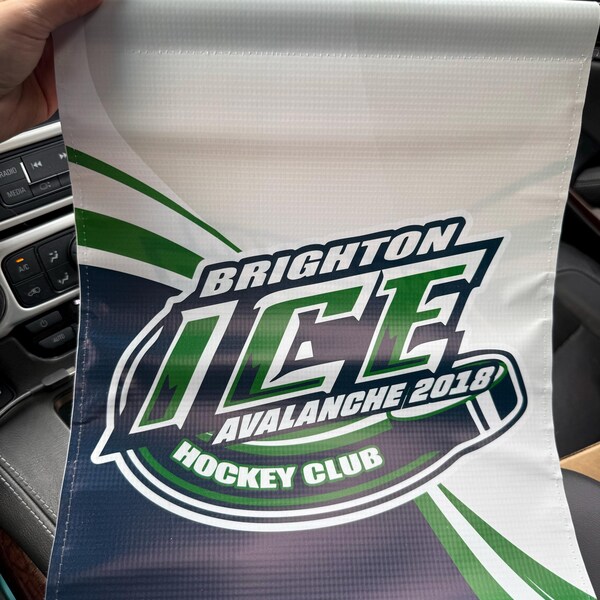 Hockey Dressing Room Door Banner Flag With Magnet Pole | 12in X 18in ...