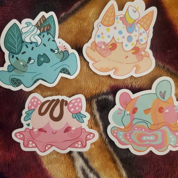 Octo Ice Cream Waterproof Stickers! - Etsy