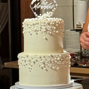 Pearl Acrylic Cake Topper Acrylic Wedding Cake Topper Pearl Cake Topper ...