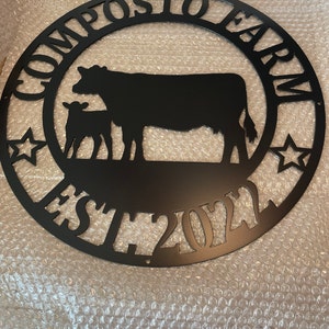 Cow Calf Metal Sign, Custom Cow/calf, Farmer Sign, Personalized ...
