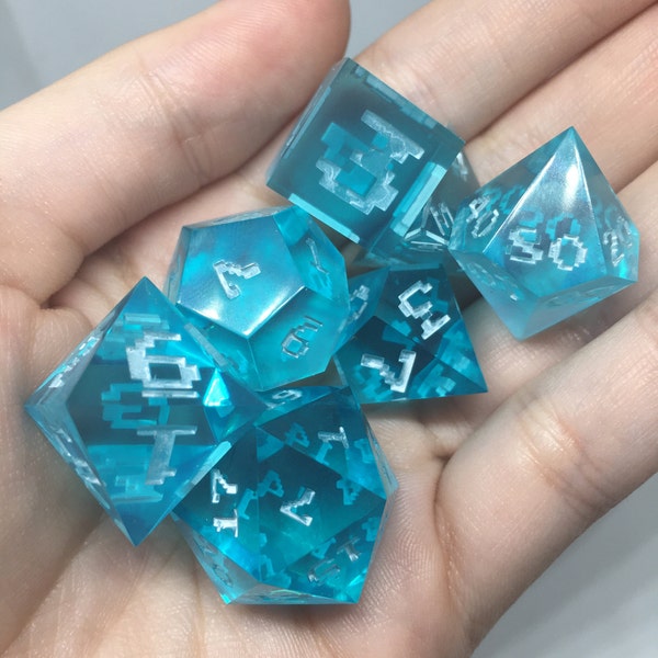 Western Font Sharp Polyhedral Dice Set Stls - Etsy