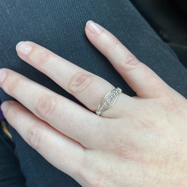 Pure Sterling Silver Fidget Ring Spinner / Meditation Ring / Calming ...