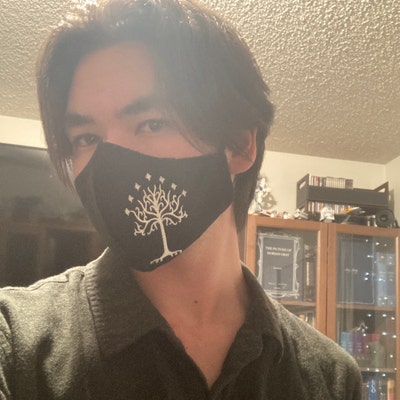 Embroidered Gate of Moria doors of Durin Face Mask With - Etsy