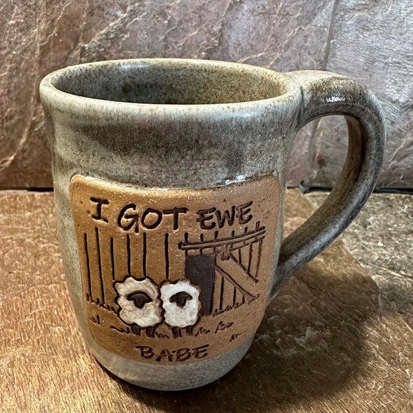 Handmade Sheep Sweetheart Pottery Mug - “I Got Ewe, Babe” 22 Oz - Etsy