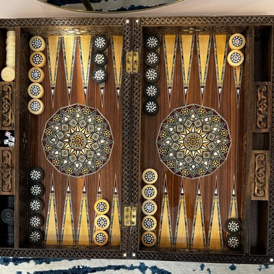 Luxury Backgammon Board, HQ Chess and Backgammon Set, 21 Inches Solid ...