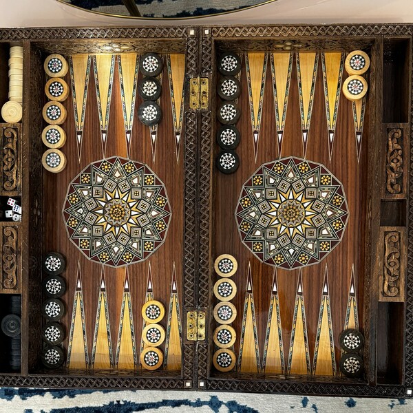 Backgammon Set, Luxury Solid Backgammon Board, One of a Kind Solid Wood ...