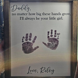 Dad, Fathers Day Gift, Fathers Day Wooden Sign, DIY Handprint Sign ...