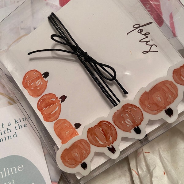 Handmade Personalized Notepad, Fall Pumpkin Teacher Notepad, Custom ...