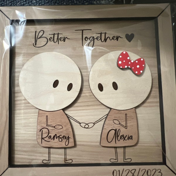 Personalized Couple Wooden Sign, Valentines Day Gift for Her/him ...