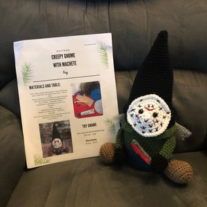 Creepy Gnome With Machete Crochet Pattern Horror Tutorial Gonk Pattern ...