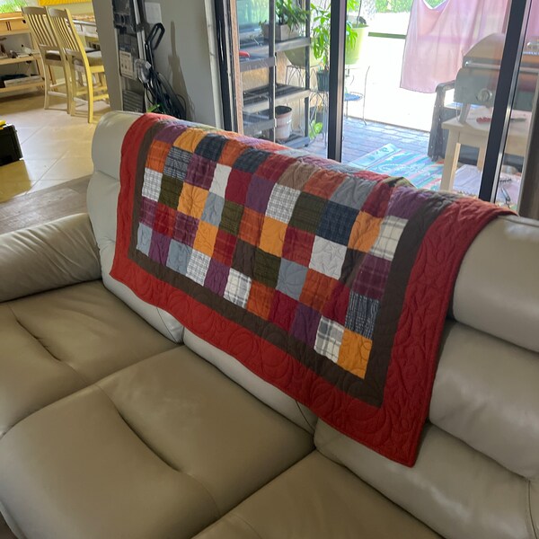 Patchwork Quilted Table Topper or Wall Quilt Hanging, Homemade Spring ...