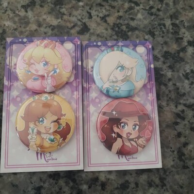 1.5 Princess Peach, Daisy, Rosalina and Pauline Buttons Super Mario ...