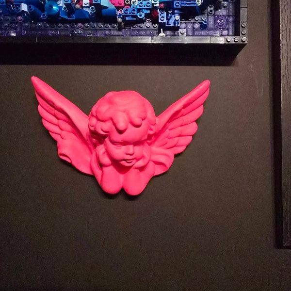 Medium 8x5.5inch - 20x14cm CHERUB | ANGEL | Cupid | NEON Pink ...