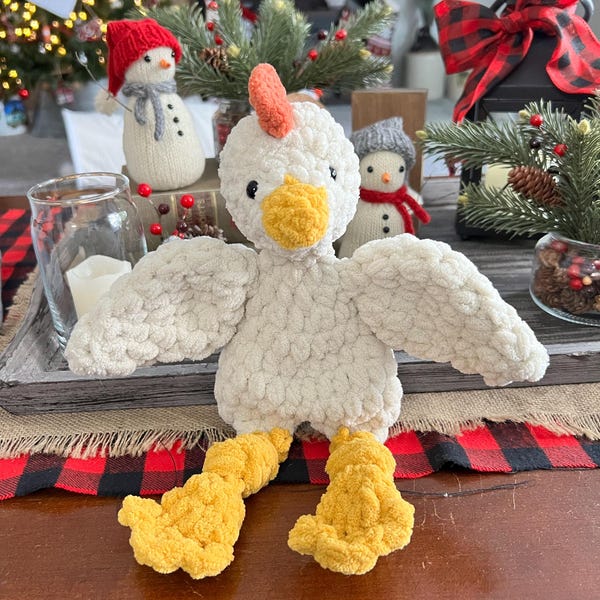 MINI Chickie Chicken Knotted Lovey — Crochet Chicken PATTERN - Etsy