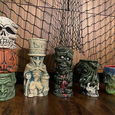Zombie Tiki Mug White Zombie Tiki Mug Horror Mug - Etsy
