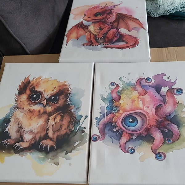 Baby Dnd Monster Printable Art Set of 3, Nursery Decor, Dungeon and ...