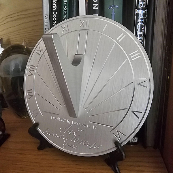 Custom 10th Wedding Anniversary Engraved Sundial Gift For: Parents ...