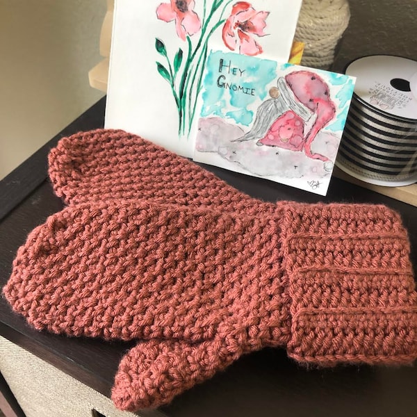 Crochet Pattern - Cute & Cosy Mittens - Adult Ladies Size Mittens ...