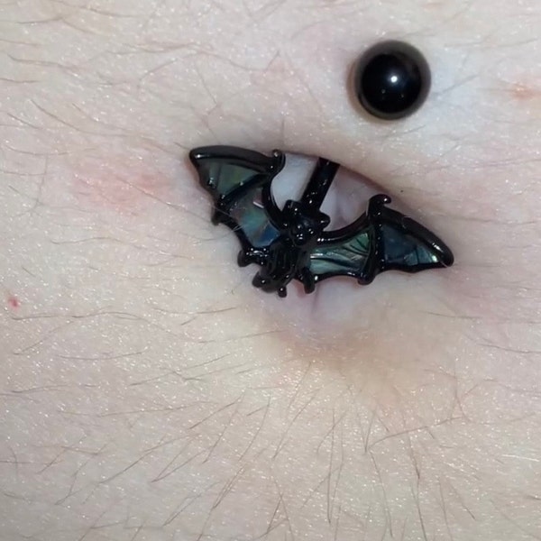 14G Bat Halloween Belly Ring/belly Button Ring/belly Piercing/belly ...