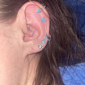 Double Septum Ring Crescent Moon Hoop Daith Hoop Hinged - Etsy