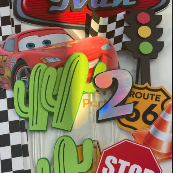 Cars Cake Topper, Custom Cake Topper, Personalized Cars Cake Topper ...