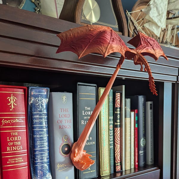 Fire Breathing Dragon Wyvern Book Nook or Wall Mount - 3D Print ...