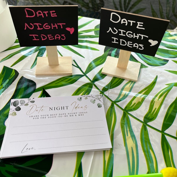 Date Night Ideas Cards and Sign Printable . Date Box or Jar . Greenery ...