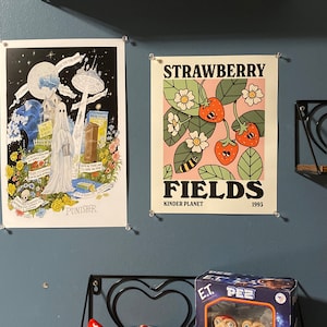 Retro Strawberry Poster, Botanical Print, Flower Market Poster, Flowers ...