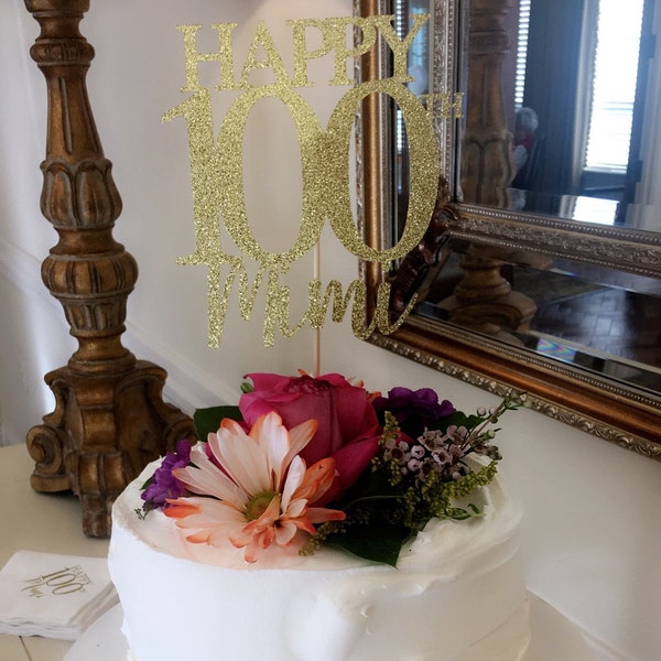 100 and Fabulous Cake Topper, 100 Birthday Decorations, 100 Birthday ...