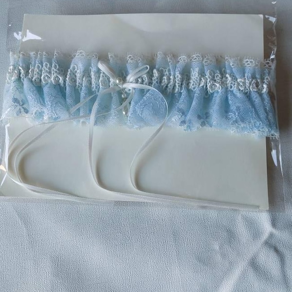 Personalized Garter Light Ivory Blue Lace Wedding Bridal Bridesmaids ...