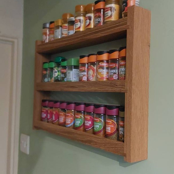 Solid Oak Spice Rack - Etsy