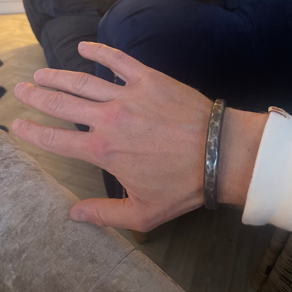 Hand Forged Iron Bracelet - Etsy