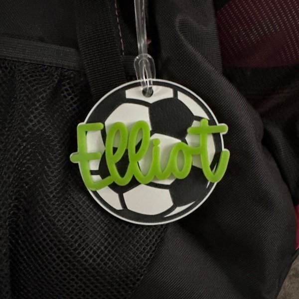 Personalized Soccer Bag Tag, Soccer Bag Charm, Soccer Player Name Tag ...