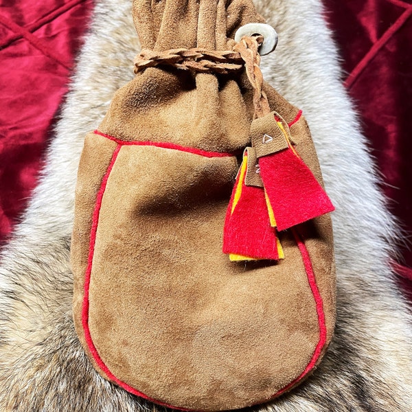 SADDLE Buckskin Leather Hide for Native American Crafts Pipe Bag Flute ...