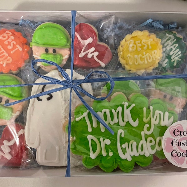 Thank You Doctor Cookies Gift Box Doctor Appreciation Gift Medical ...