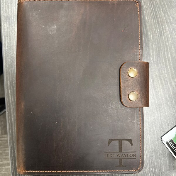 Personalized Leather Bound Journal Refillable Leather Document Holder ...