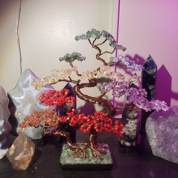 Seven Chakra Bonsai Crystal Tree, Gemstone Tree, Natural Crystal Tree ...