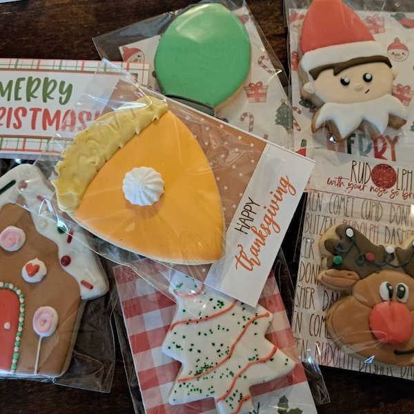 Farmhouse Christmas Cookie Cards, Mini Cookie Card Digital Download ...