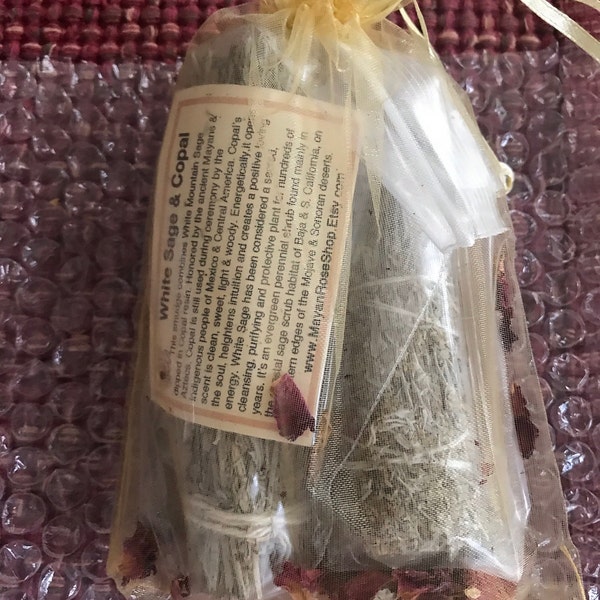 COPAL & WHITE SAGE Smudge Stick | Sage Bundle | Ceremony, Meditation ...