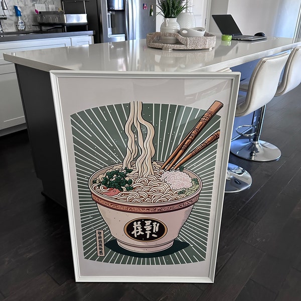 Vintage Japanese Ramen Print Illustration PRINTABLE Wall Art, Muted ...