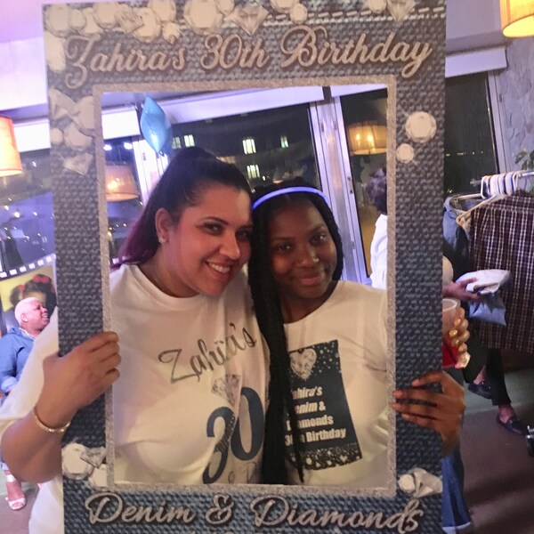 Denim and Diamonds Photo Booth Frame - PRINTED & SHIPPED or DIGITAL ...