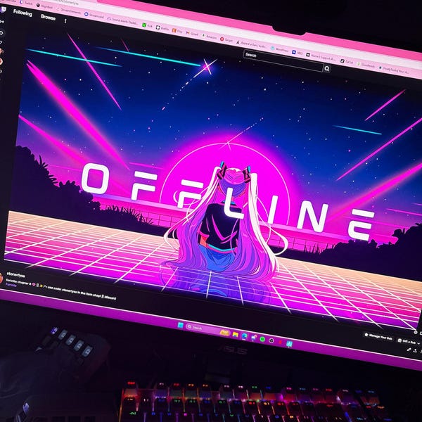 Twitch and Kick Background Banner Pack (lofi Aesthetic): Lofi Office 2. ...