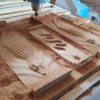 3D STL Model, Swimming Crocodile, Alligator, Wave, Panel, Table, Decor ...