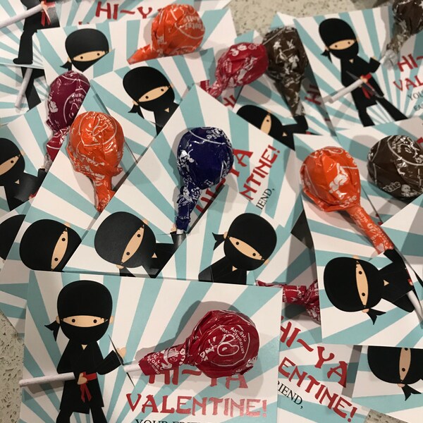 Ninja Kids Valentine - Printable and Editable Kids Valentine - Hi-ya ...