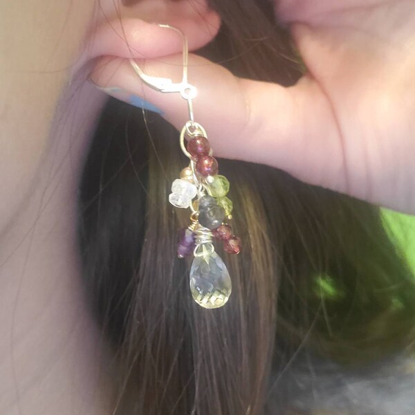 Triple Strand Gemstone Bracelet, Sterling Silver, 3 Strands, Colorful ...