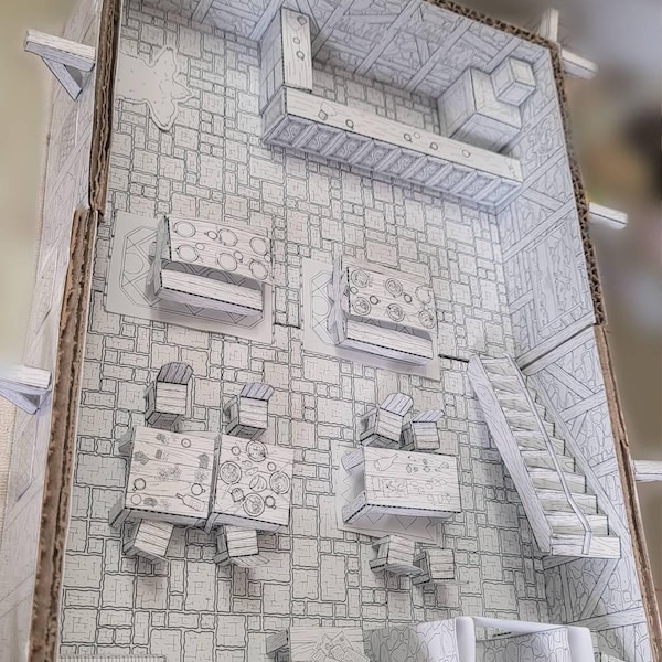 Tavern/inn 3D Paper Model Templates, Full Set for Dungeons and Dragons ...