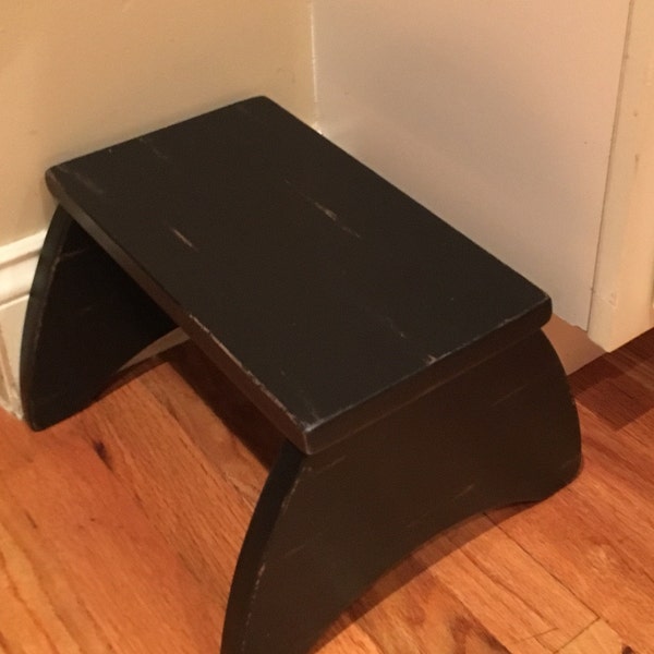 Footstool Primitive Folk Art Step Stool Farmhouse Decor Custom Finish ...