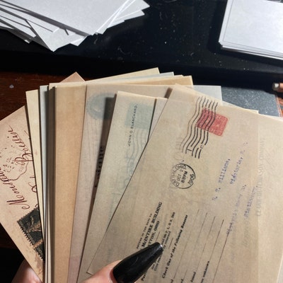 Ephemera Set 16 Sheets Vintage Letter Postcard Themed Paper Cardstock ...