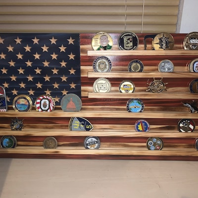 American Flag Challenge Coin Display - Etsy