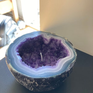 Malachite Matrix Crystal Geode Pillar Candle FREE SHIPPING - Etsy